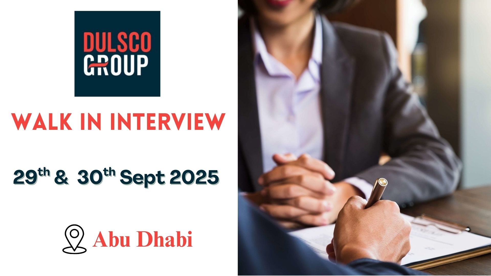 Dulsco Group Walk in Interview in Abu Dhabi