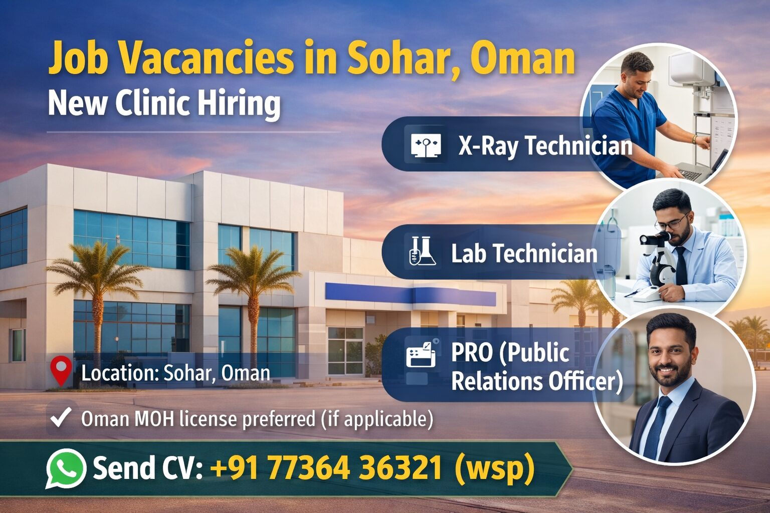 New Clinic Job Vacancies in Sohar, Oman | Healthcare & PRO Jobs - Jobs ...